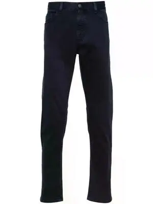 Zegna Logo-patch Mid-rise Jeans - Blue