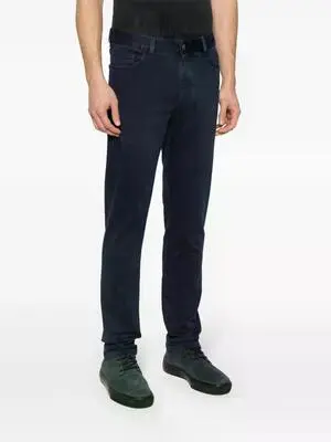 Zegna Logo-patch Mid-rise Jeans - Blue