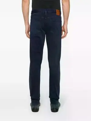 Zegna Logo-patch Mid-rise Jeans - Blue