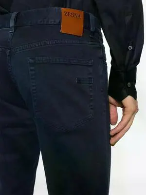 Zegna Logo-patch Mid-rise Jeans - Blue