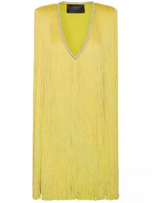 Philipp Plein Fringe Sleeveless Minidress - Yellow