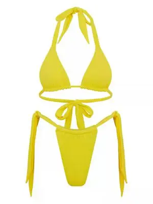 LET'S SWIM Triangle Cup Bikini Top - Yellow