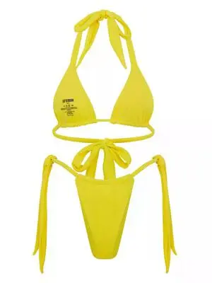 LET'S SWIM Triangle Cup Bikini Top - Yellow
