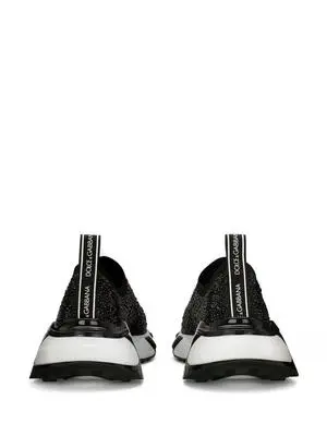 Dolce & Gabbana Fast Rhinestone-embellished Sneakers - Black