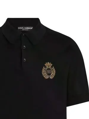 Dolce & Gabbana Logo-embroidered Polo Shirt - Blue