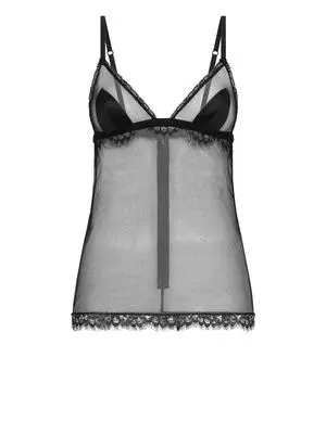 Dolce & Gabbana Lace-detail Sheer Top - Black