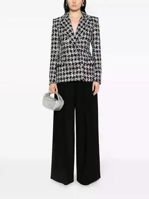 Faith Connexion Bouclé Houndstooth Double-breasted Blazer