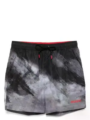 BOSS Graphic Print Swim Shorts - Grey