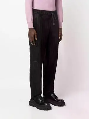 Versace Drawstring-waist Striped Trousers