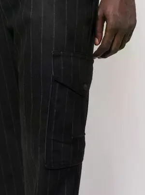 Versace Drawstring-waist Striped Trousers