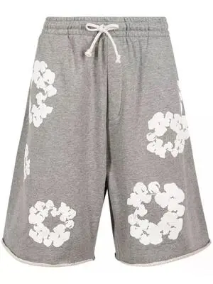 DENIM TEARS Drawstring Cotton Track Shorts - Grey