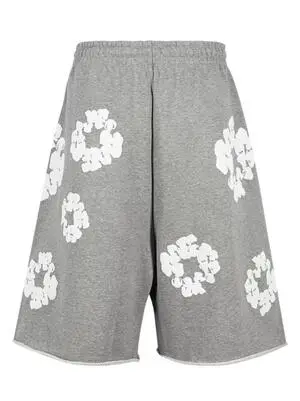 DENIM TEARS Drawstring Cotton Track Shorts - Grey