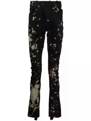 Boris Bidjan Saberi Bleached-effect Slim-cut Jeans - Black