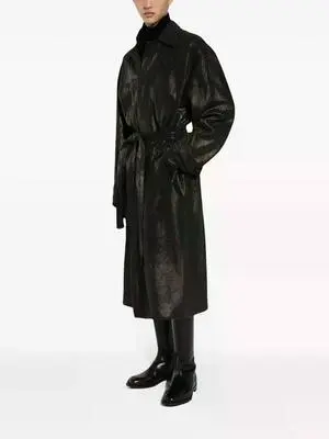 Dolce & Gabbana Belted Leather Coat