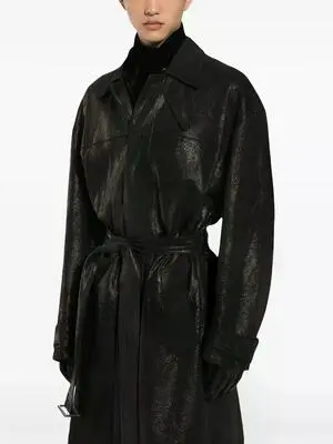 Dolce & Gabbana Belted Leather Coat