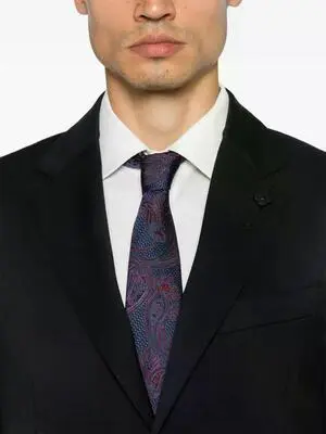 LARDINI Brooch-detail Suit - Blue