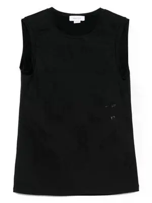 Alexander McQueen Logo Jacquard Sleeveless Crew Neck Top