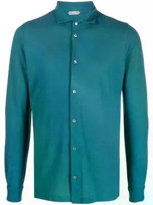 ZANONE Longsleeved Organic Cotton Shirt - Blue