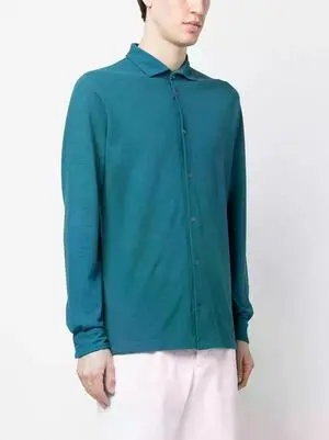 ZANONE Longsleeved Organic Cotton Shirt - Blue