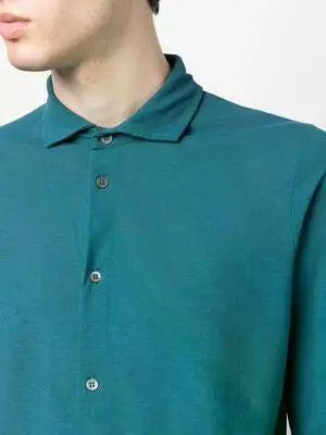 ZANONE Longsleeved Organic Cotton Shirt - Blue