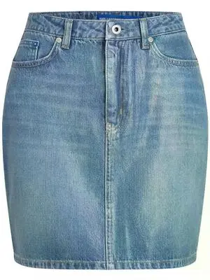Karl Lagerfeld Coated Denim Miniskirt - Blue