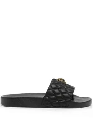 Kurt Geiger Meena Eagle Quilted Slides Black