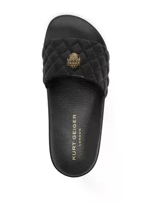 Kurt Geiger Meena Eagle Quilted Slides - Black
