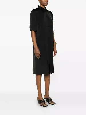 JIL SANDER Satin Midi Shirt Dress