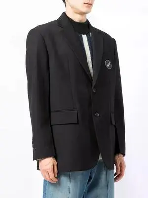 We11Done Oversized Suit Logo-patch Blazer