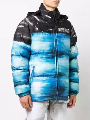 Moschino Faded-effect Logo Coat