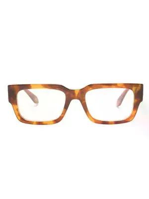 Giorgio Armani Tortoiseshell Rectangle-frame Glasses - Brown
