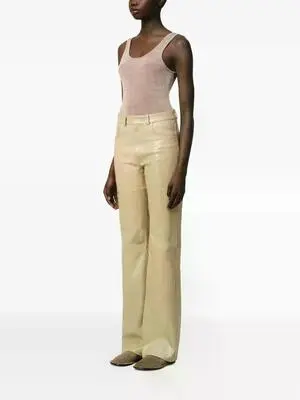 AMI Paris Straight-leg Leather Trousers