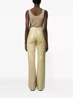 AMI Paris Straight-leg Leather Trousers