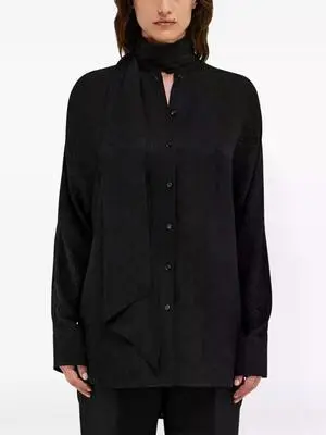 FERRAGAMO Sash-collar Silk Blouse
