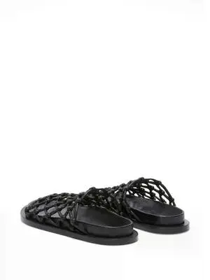 JIL SANDER Mesh Leather Sandals