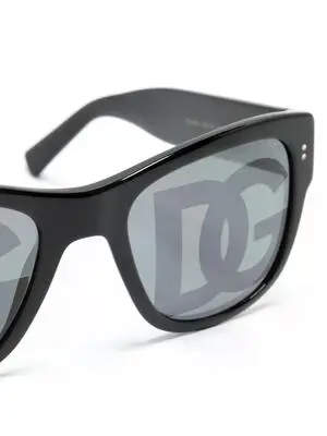 Dolce & Gabbana Domenico Logo-print Tinted Sunglasses - Black