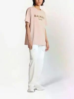 Balmain Flocked-logo Cotton T-shirt