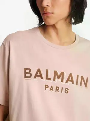 Balmain Flocked-logo Cotton T-shirt