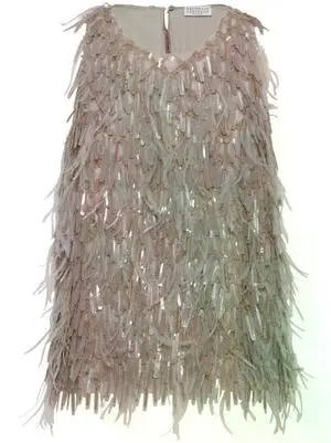Brunello Cucinelli Embroidered Top - Neutrals