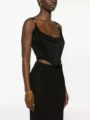 Versace Medusa '95 Satin Corset Top - Black