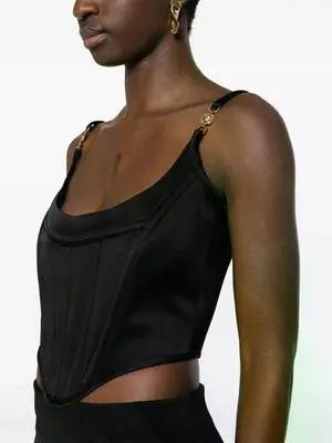 Versace Medusa '95 Satin Corset Top - Black