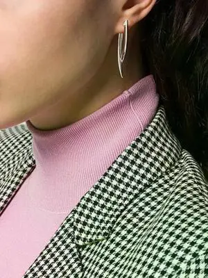 SHAUN LEANE Sabre Diamond Crossover Earrings - Silver
