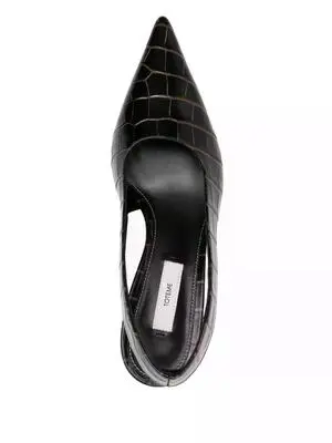 TOTEME Classic Croc-embossed Slingbacks - Brown