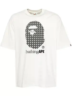 A BATHING APE Sta Houndstooth Tee - Neutrals