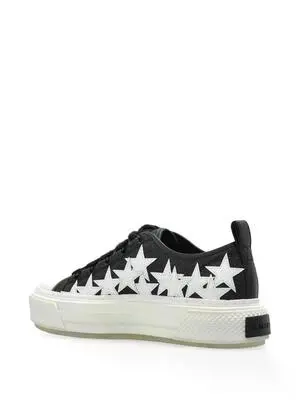 Amiri Star Appliqué Glitter Court Sneakers - Black