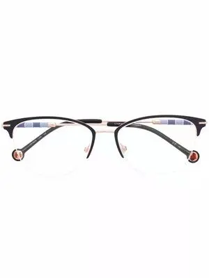 Carolina Herrera Logo-engraved Two-tone Glasses - Blue