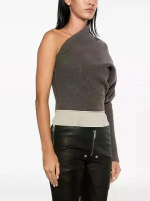 Rick Owens One-shoulder Ribbed-knit Jumper