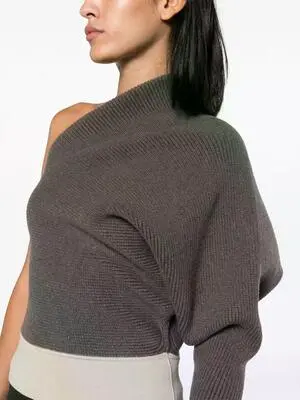 Rick Owens One-shoulder Ribbed-knit Jumper