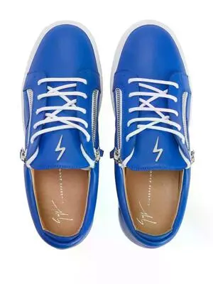 GIUSEPPE ZANOTTI Frankie Double-zip Low-top Sneakers - Blue