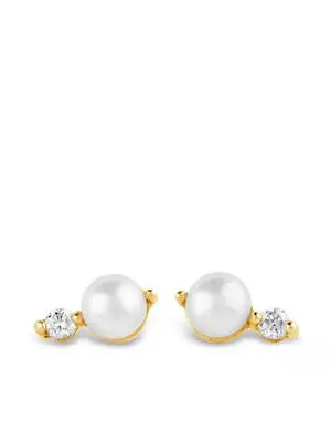 DINNY HALL 9kt Recycled Yellow Shuga Pearl And Diamond Earrings - Gold